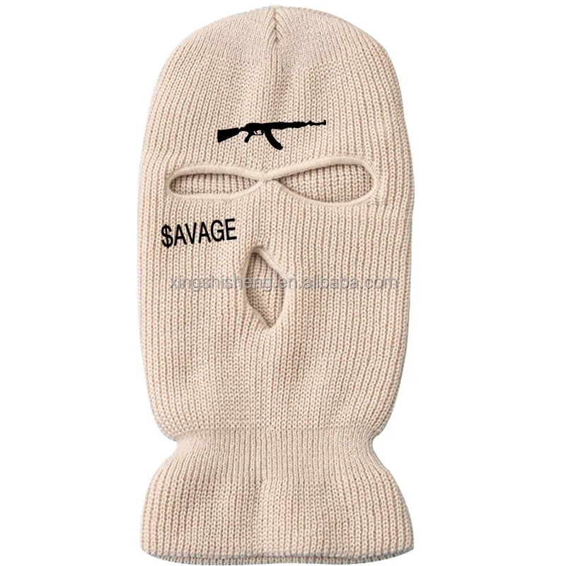 Custom Logo Windproof Full Face Knit Hats Custom Skimask Men Warm Wool ...