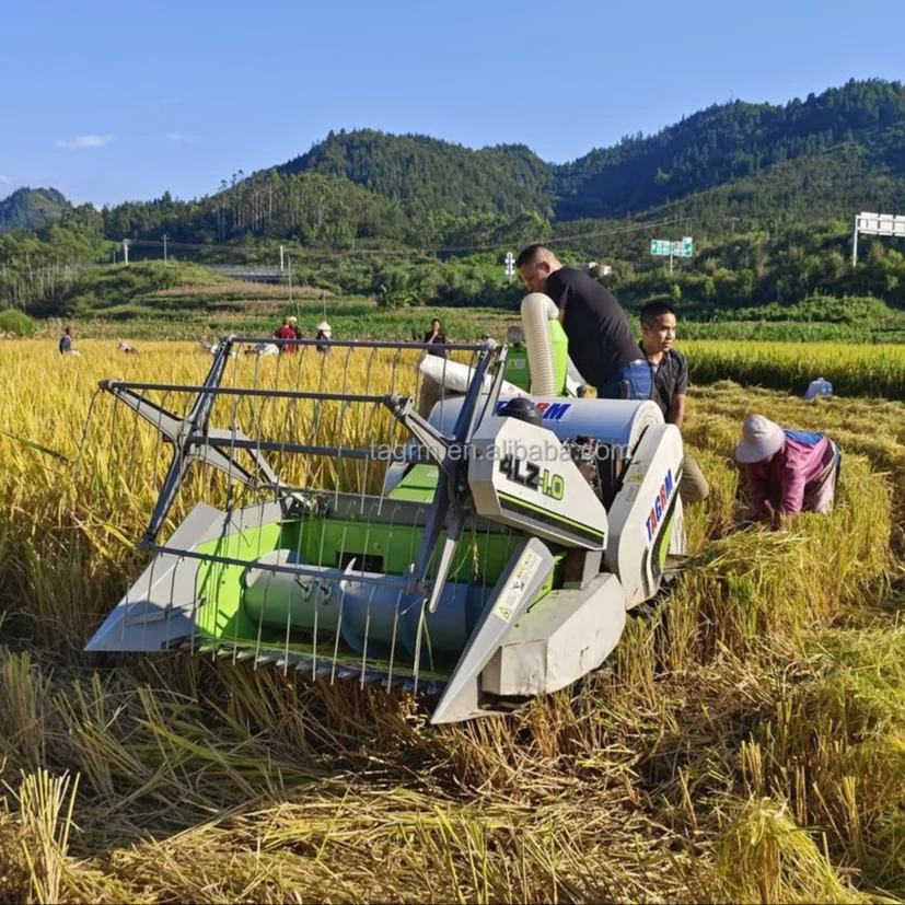 Mini Combine Harvester for Rice and Wheat | 1.2m Cutting Width, 2 Rows ...