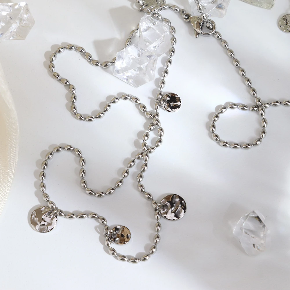 Chris April Fashion 18k Gold Plated Stainless Steel Olive Bead Chain ...