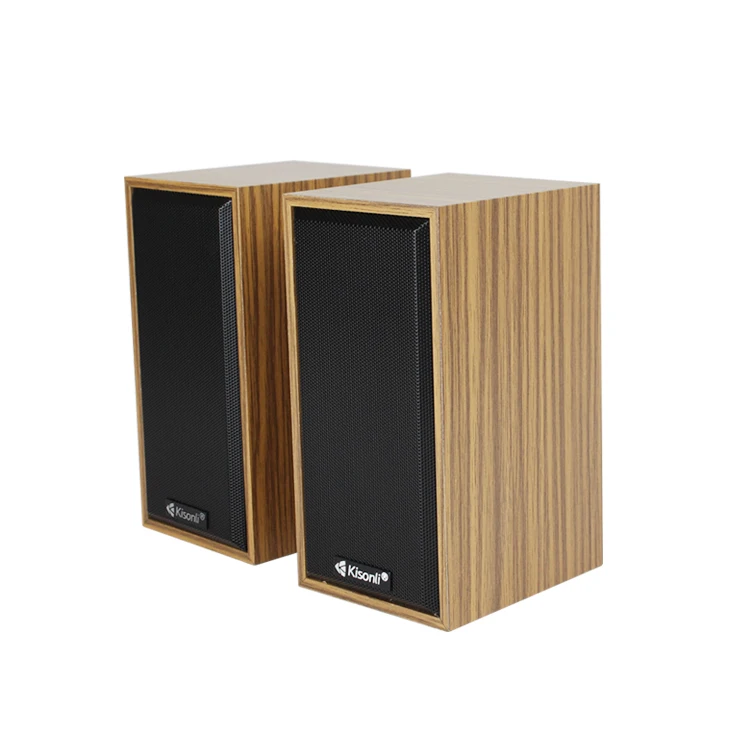 Wooden Home Computer Speaker Usb Wired Desktop Notebook 2.0 Small Pair ...