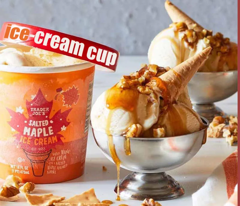 Square Yogurt Packaging Boxes Frozen Sundae Gelato Container Plastic ...