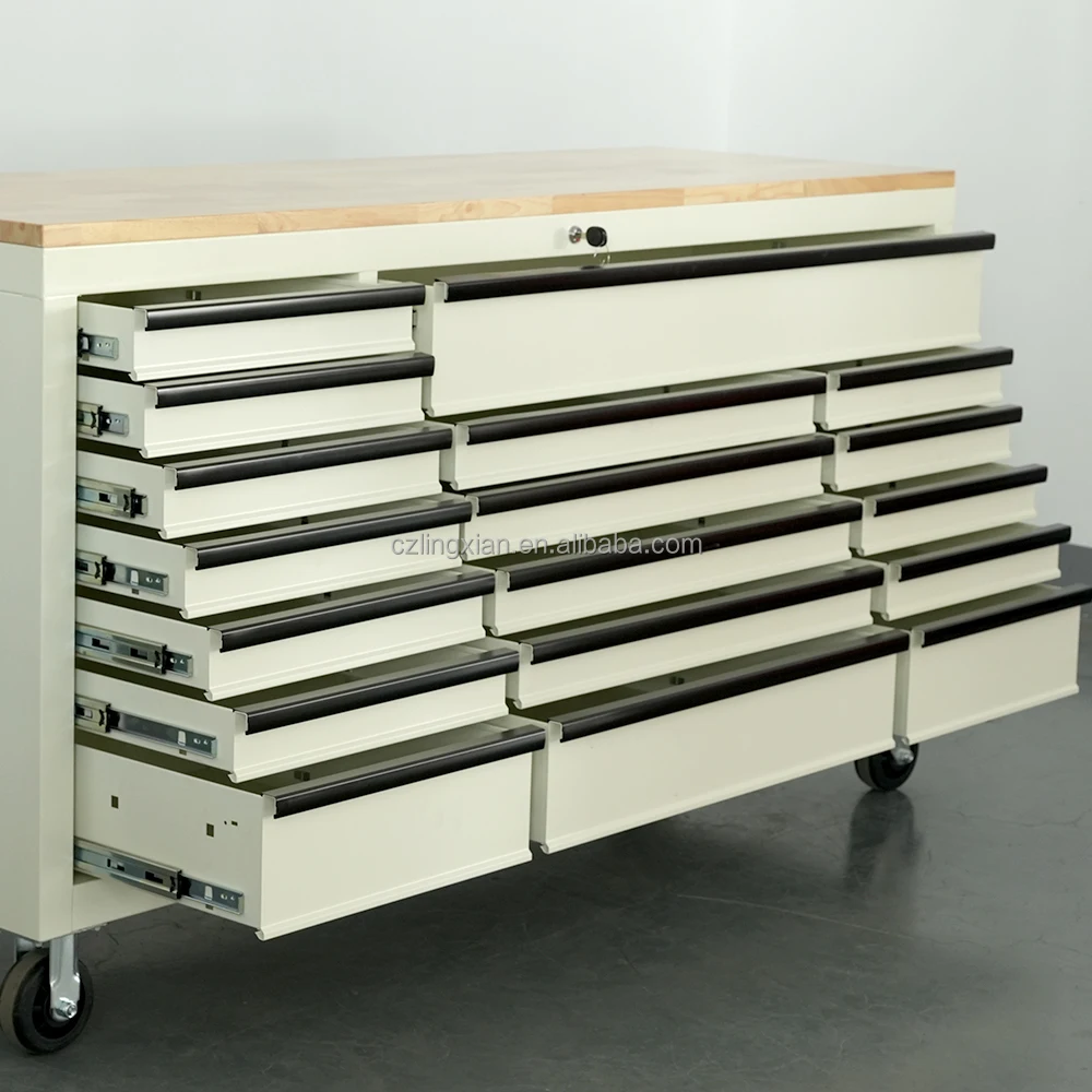 Mobile 18-Drawer 72in Tool Trolley Moving Workbench Workshop Trolley ...