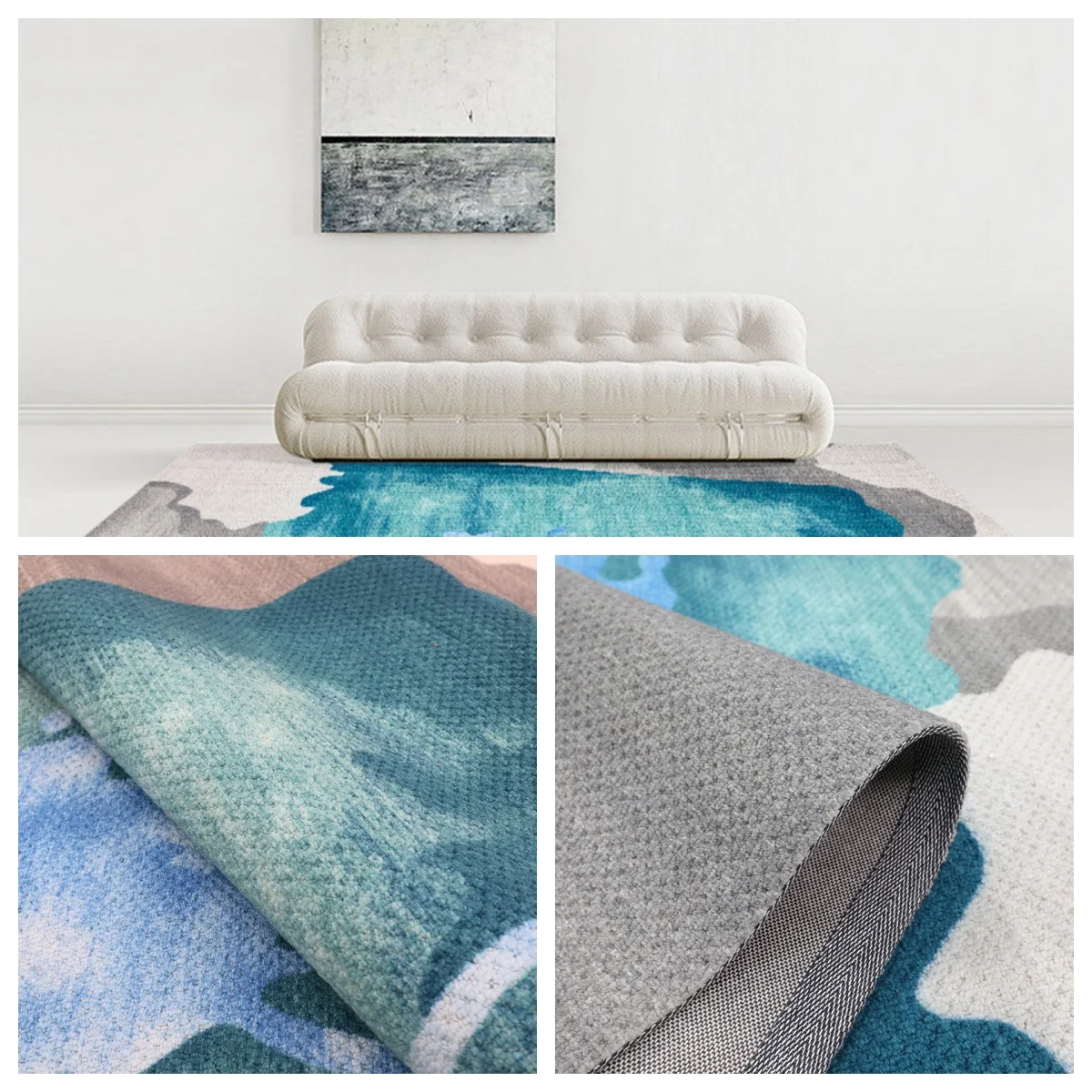 Wool Material 3d Printed Geometric Carpet Indoor Use For Hotel Bedroom ...