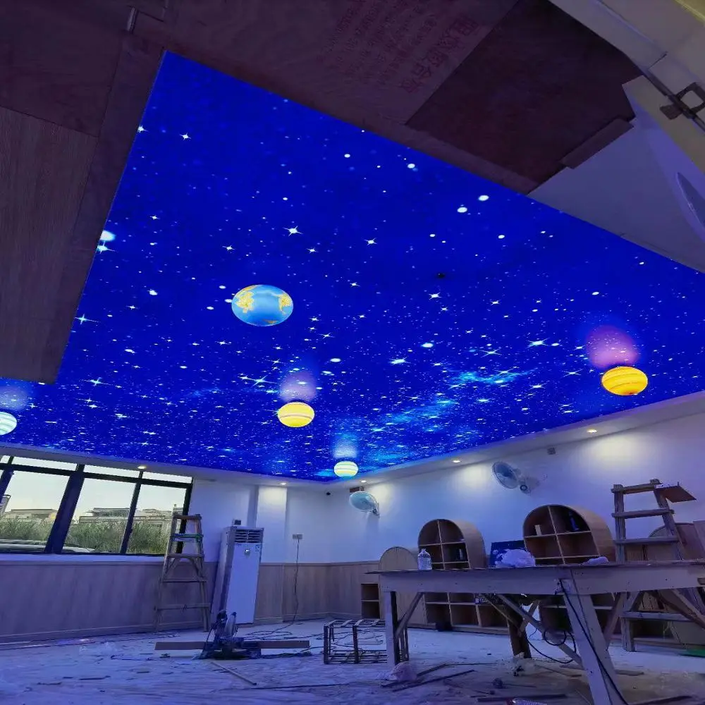 False Ceiling UV Printed Decorative Fiber Optic Star Design
