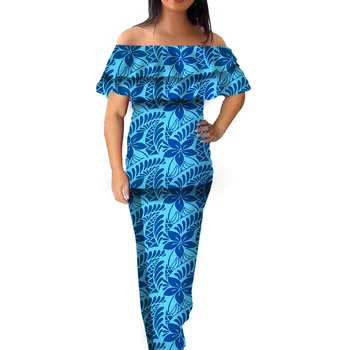 Samoan Puletasi Dresses Women Ladies Summer Polynesian Tribal Samoa Off ...