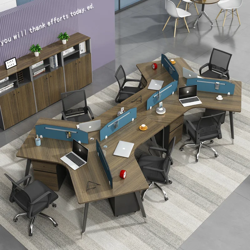 Customized Open Modern Wooden Office Furniture Call Center 6 Person ...