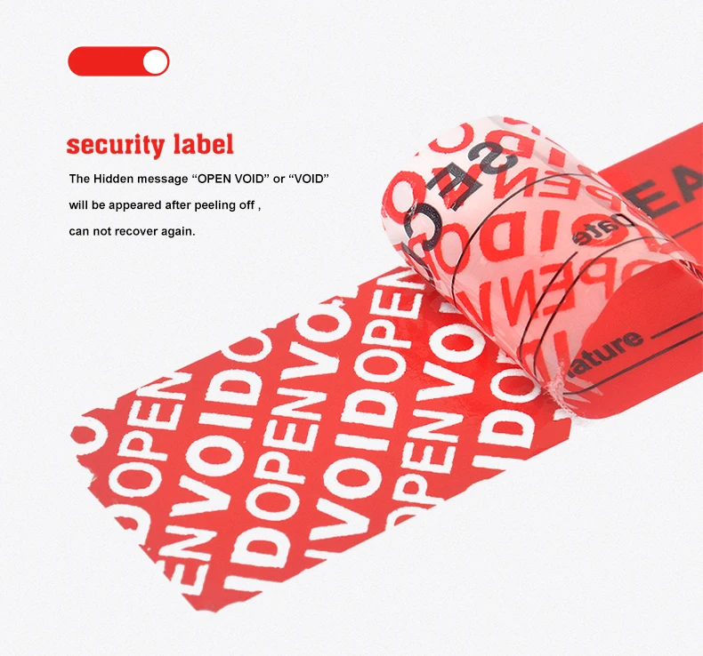 Customized Total Transfer Tamper Evident Sticker Self Seal Void ...