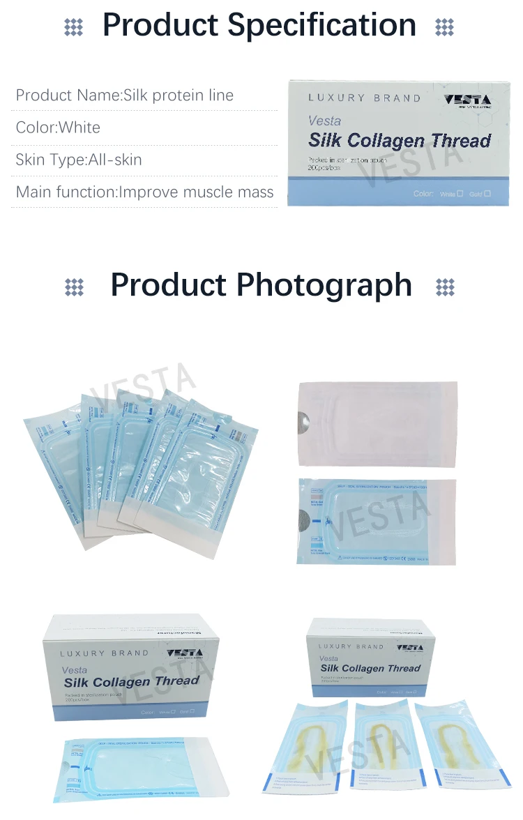 Vesta 2023 Water-soluble Collagen Radar Silk Protein Line Facial Lift ...