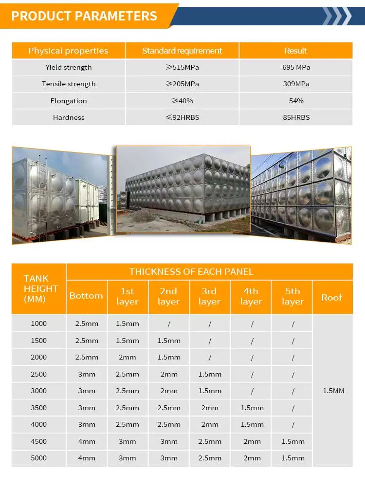 Stainless Steel Rectangular Water Tank For Salt Water Storage 100 M3 ...