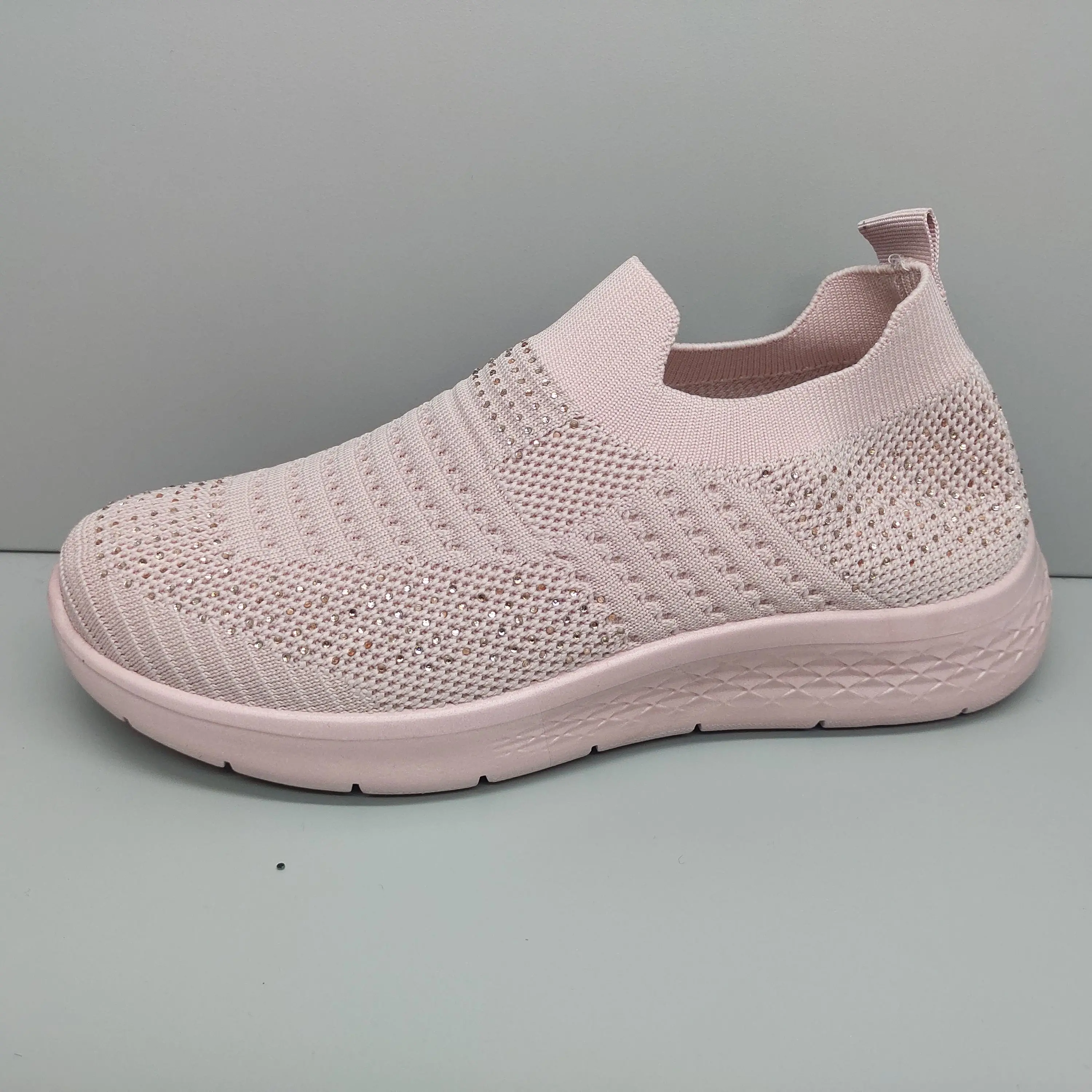 Minimalist Design Knit Upper slip on Casual Women's Shoes with PVC ...
