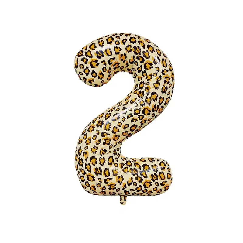 32 Inch New Color American Design Leopard Print Number Balloons Animal ...