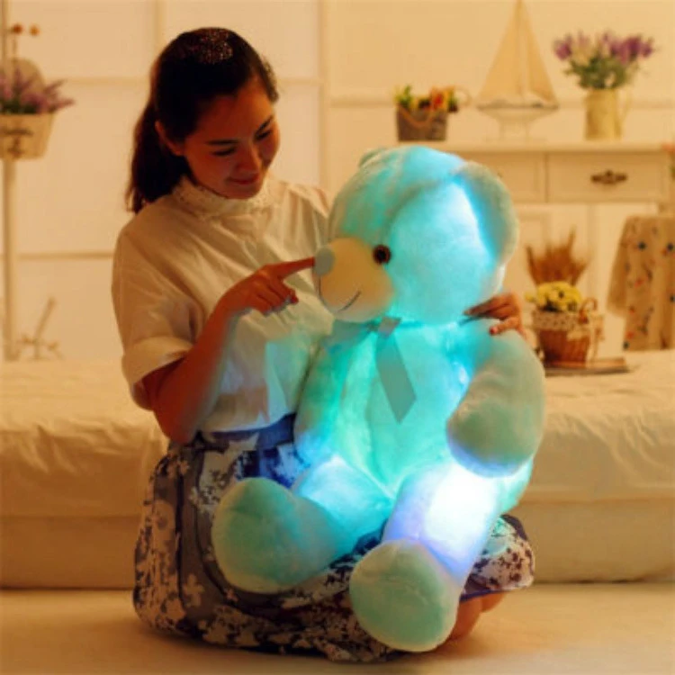 Glowing Bear Plushies Led Teddies Bears Plush Toys Valentine's Day Gifts Stuffed Light up Led ...