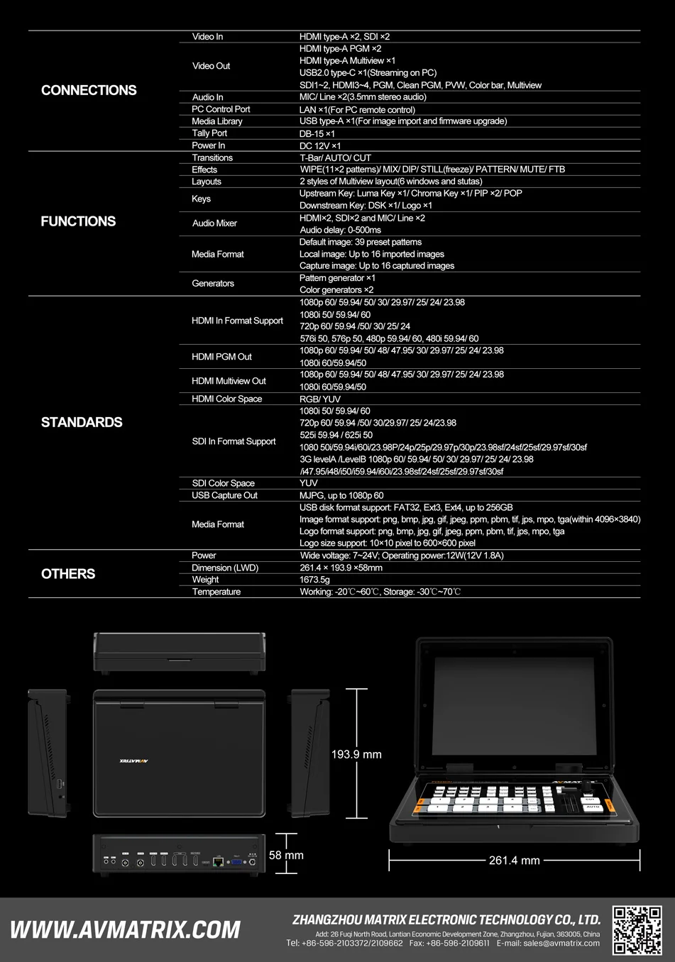 Avmatrix Pvs0403u Portable 10.1 Inch 4-ch Sdi&hdmi Real Time Video ...