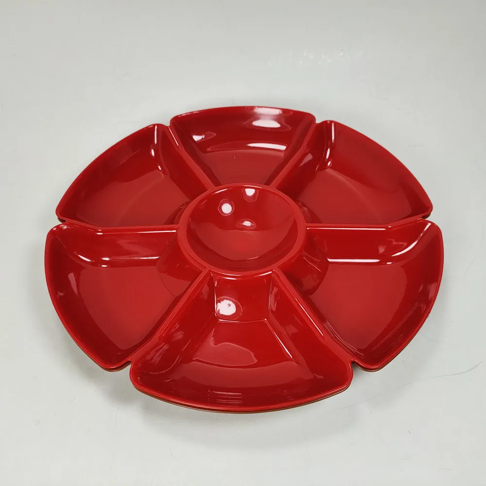 6 Pcs Plastic Divided Serving Trays - Perfect for Parties