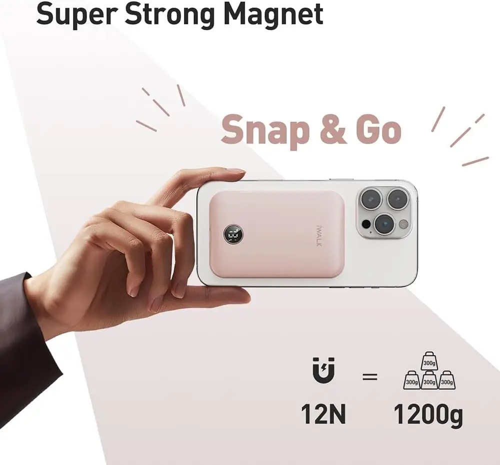 Iwalk Powergrip Slim - 5000mah Wireless Magnetic Power Bank