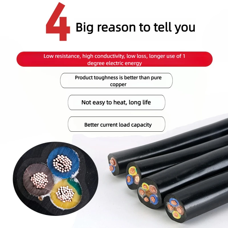 Copper Conductor Royal Cord Flexible Cable RVV - 2 3 4 5 Core