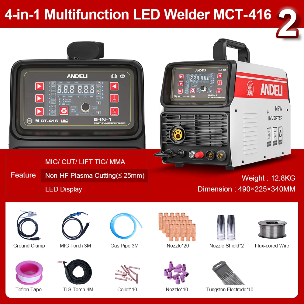 ANDELI Portable 4-in-1 MIG Welding Machine - GMAW Welder OEM