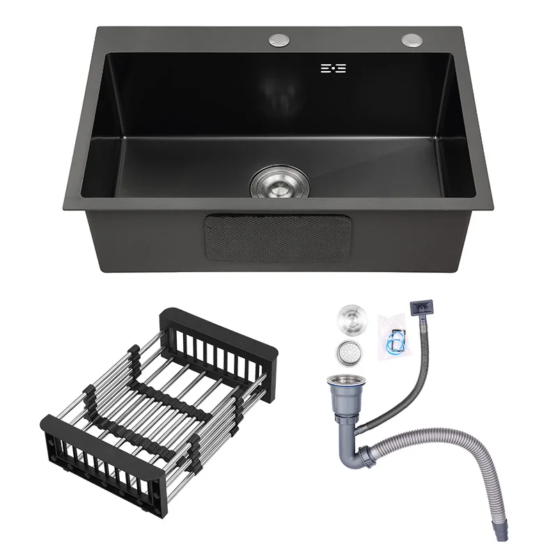 Brazil Pia Da Cozinha Stainless Steel Kitchen Sink Nano Black Handmade ...