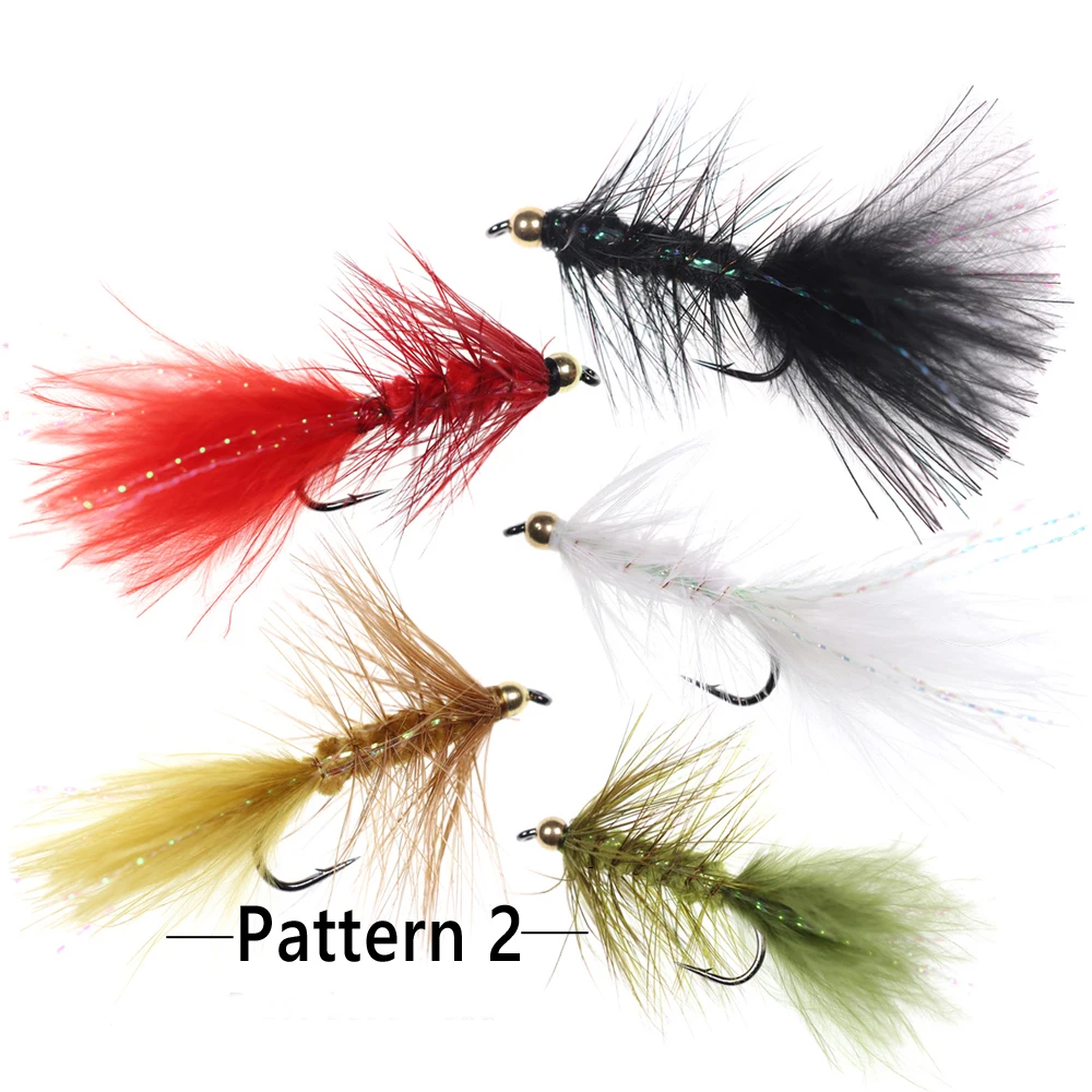 30PCS Copper Bead Head Woolly Bugger Nymph Fly Fishing Streamer Flies ...