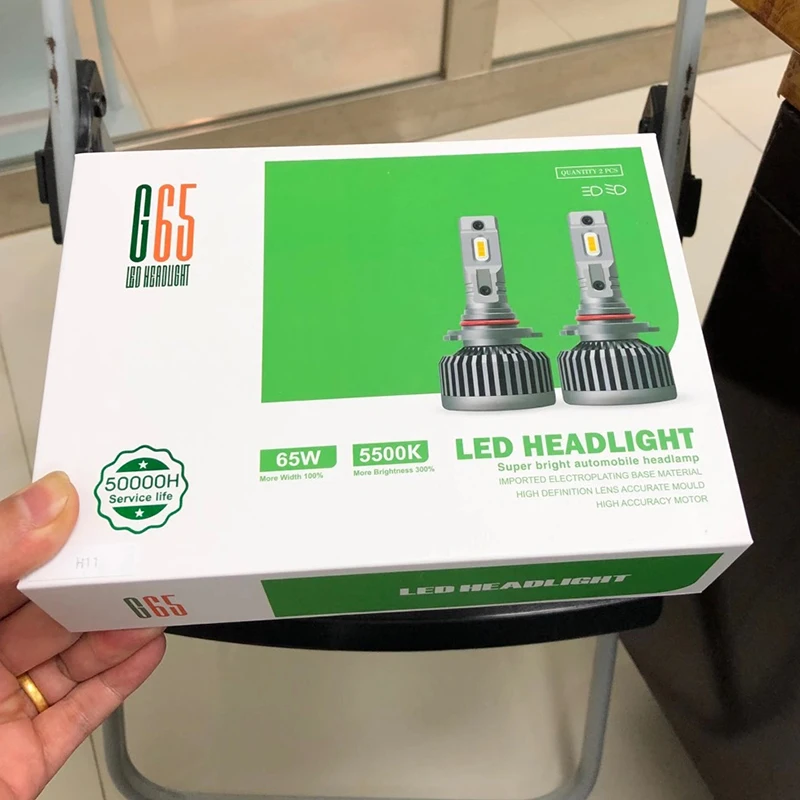 Upgrade Super High Power Double Copper Pipe Fan Led Headlight 65w ...