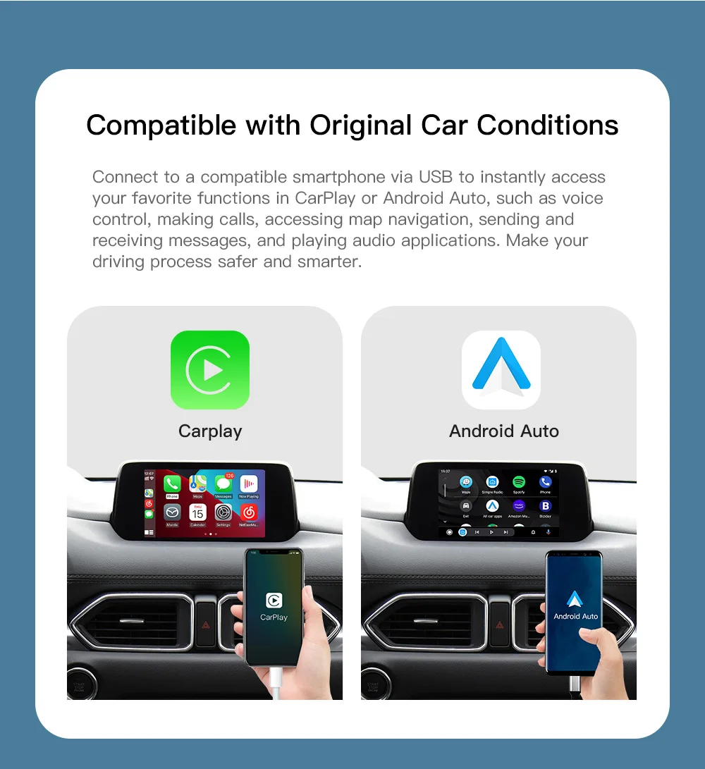 Carabc Apple Carplay Android Auto Usb Adapter Hub For Mazda 6 Mazda 3 Mazda 2 Cx3 Cx5 Cx8 Cx9 ...