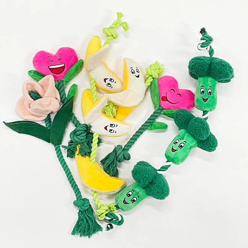 Spring Plush Dog Toys Squeaky with Cotton Rope| Alibaba.com