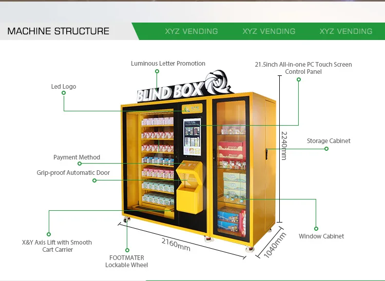 XYZ Blind Boxes Gift Toy Doll Vending Machine with Lighting