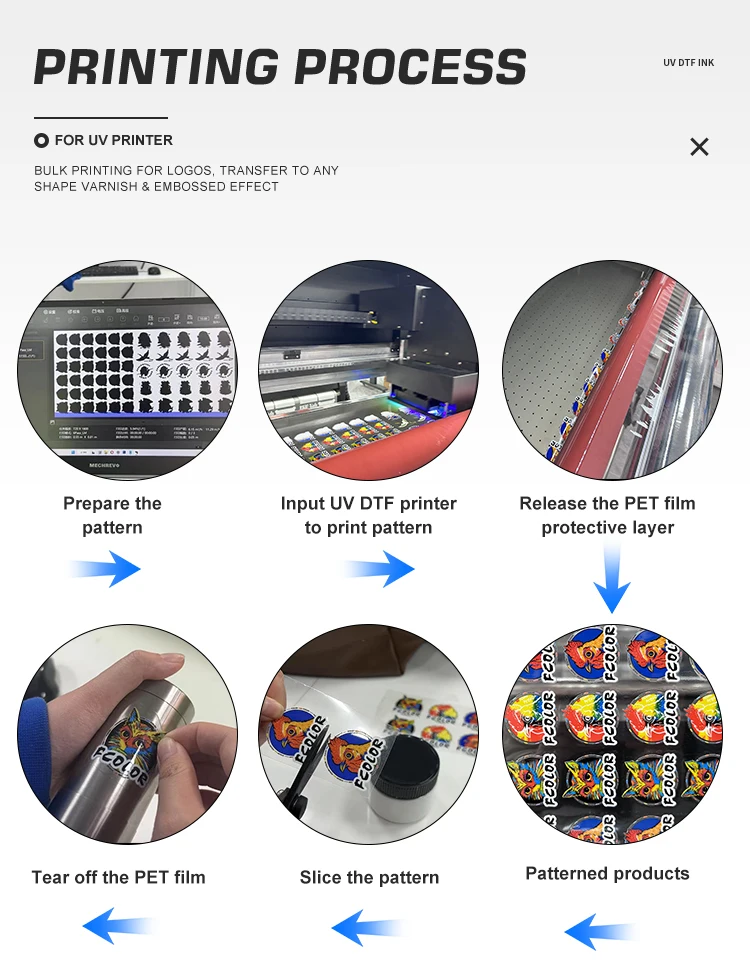 Fcolor Strong Adhesion UV DTF AB Film Dtf UV Ink for Epson I3200 UV DTF ...