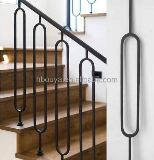 Popular Modern Farmhouse Staircase Single Oval Solid Steel Baluster
