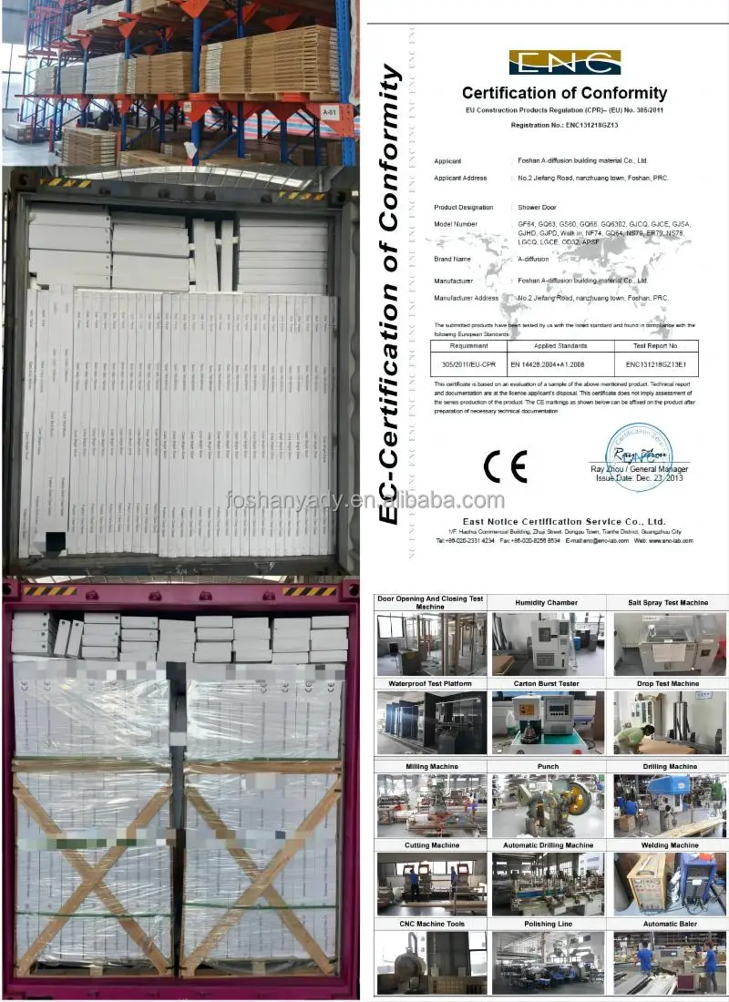 Modern Bathroom Triple Glass Shower Cubicle Partition Door 6mm/8mm ...