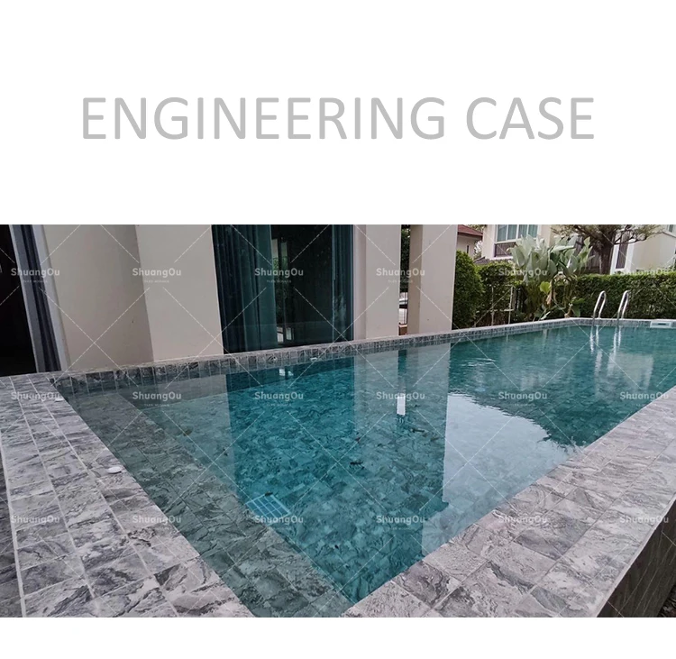 Modern Outdoor Pool Tile Grey Marble Look Tiles For Non-slip Swimming ...