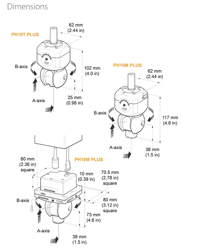 Renishaw Ph10mq,Ph10m,Ph10t,Ph10m-iq,Ph10 Plus Motorised Probe Heads A ...