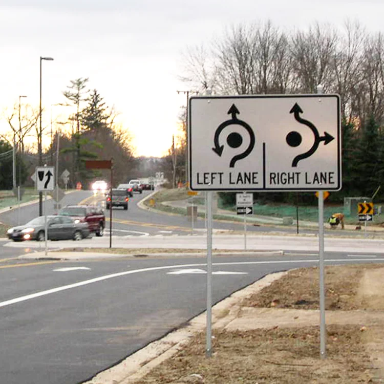 Customized Size Traffic Roundabout Sign,Aluminum Plate +m Engineer ...