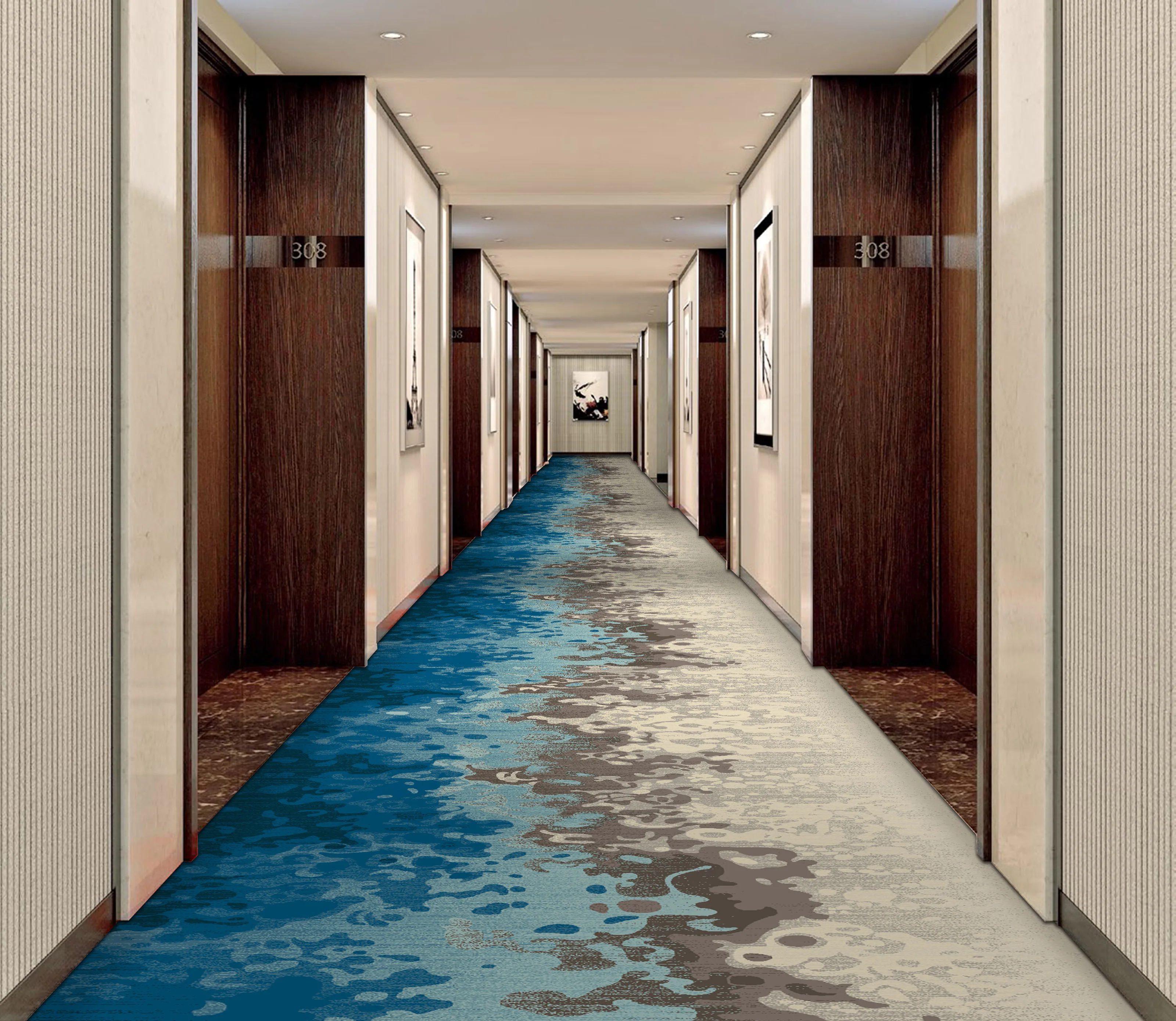 Luxury Axminster Hotel Lobby Carpet - Fire-Resistant Nylon