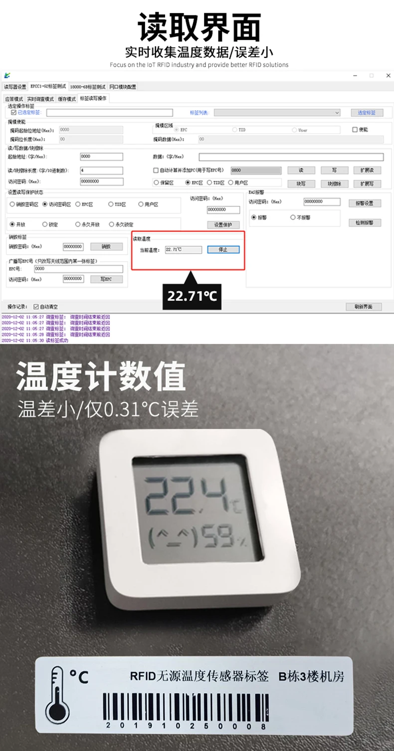 Uhf Rfid Real-time Temperature Sensor Tags - Buy Rfid Temperature Tag ...