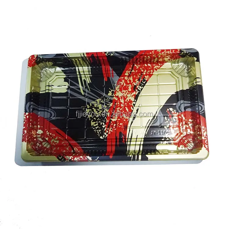 JY-1109 Multiple Specifications Optional Square Printed Plastic Sushi ...