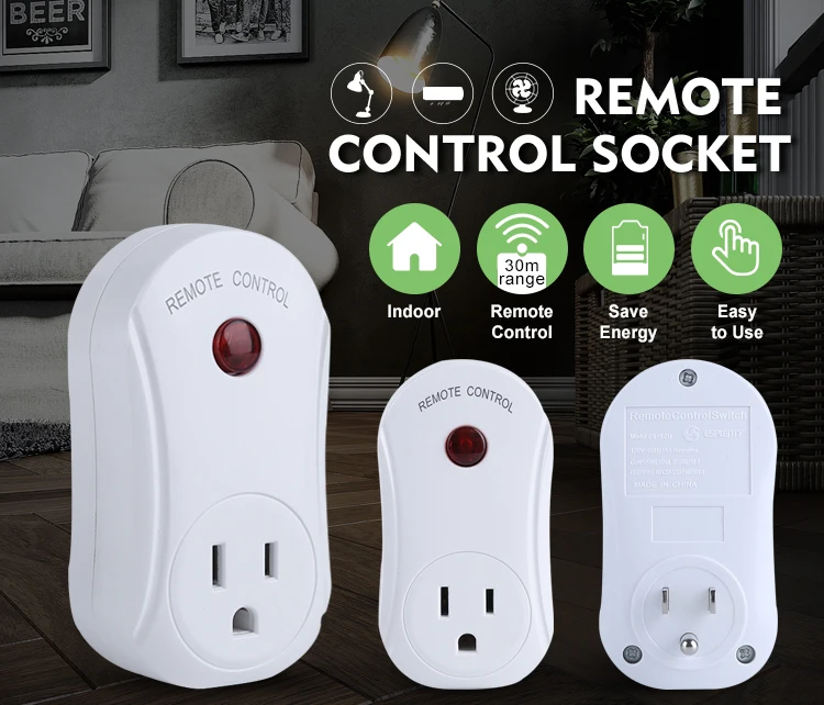 15A Smart Wireless Remote Control Plug US Standard Electric Socket ...