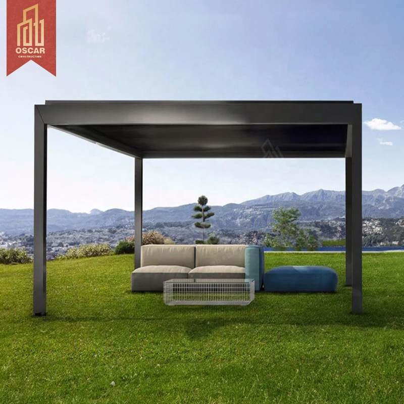 Roofing Rain Canopy Electric Retractable System Sliding Pergola Awning ...