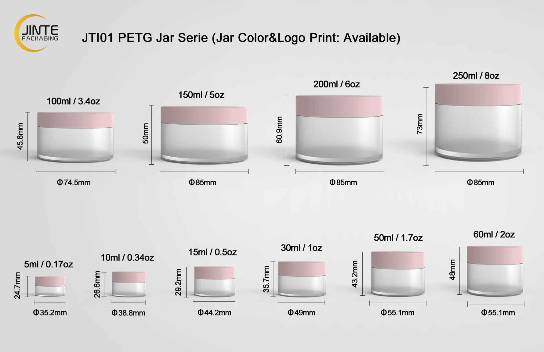 Eco Friendly Free Sample Pink Plastic Cosmetic Cream Jars Petg Lip ...