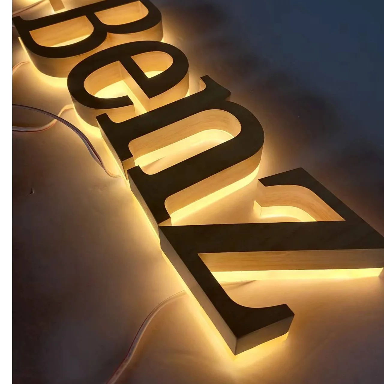Customizable 3D Letter Signs with LED Lights for Offices