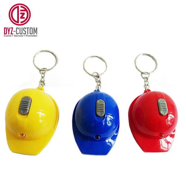 Hard Hat Shaped LED Keychain Bottle Opener - Safety Helmets