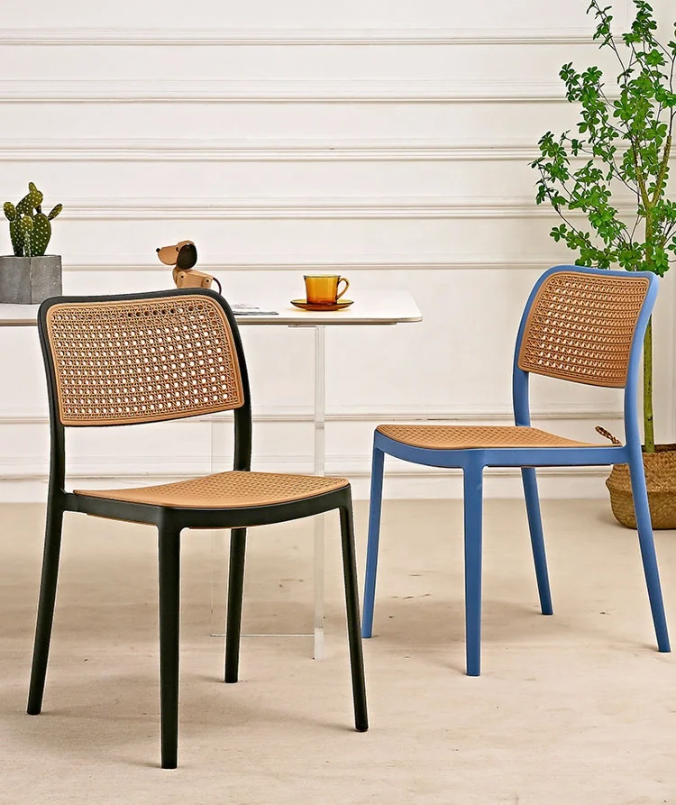 Modern Rattan Plastic Chair Rattan Stackable Chair Nordic Stackable ...