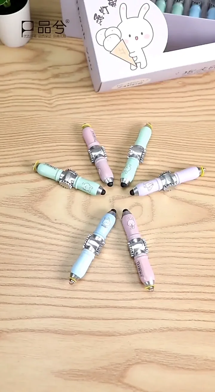 Fidget Pen Spinner Ballpoint With Led Light Multi Functional Anti ...