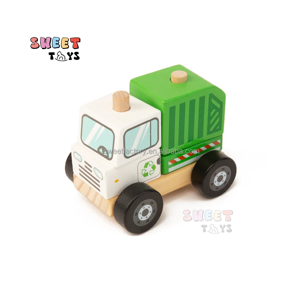 Wooden Mini Block Car Toys Vehicle Game Wood Car Kindergarten Toy Sets ...