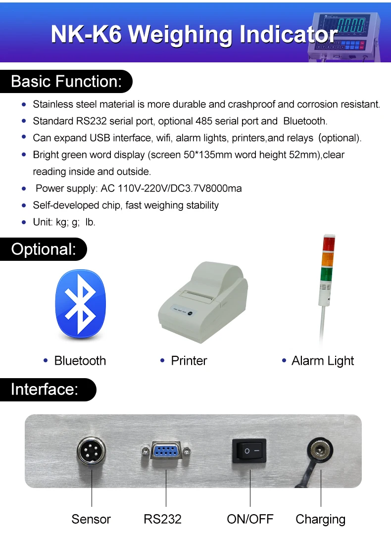 NVK K6 Weighing Platform Scale - Stainless Steel Precision