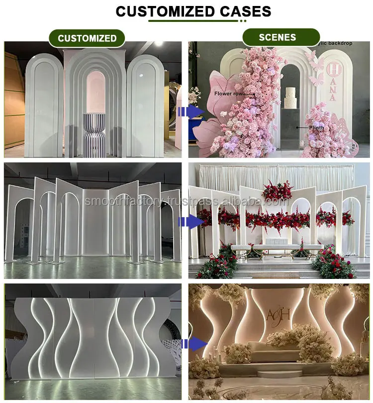 SMOOTH White Acrylic Backdrop Panel Wedding Ripple Cake Plinth Arch ...