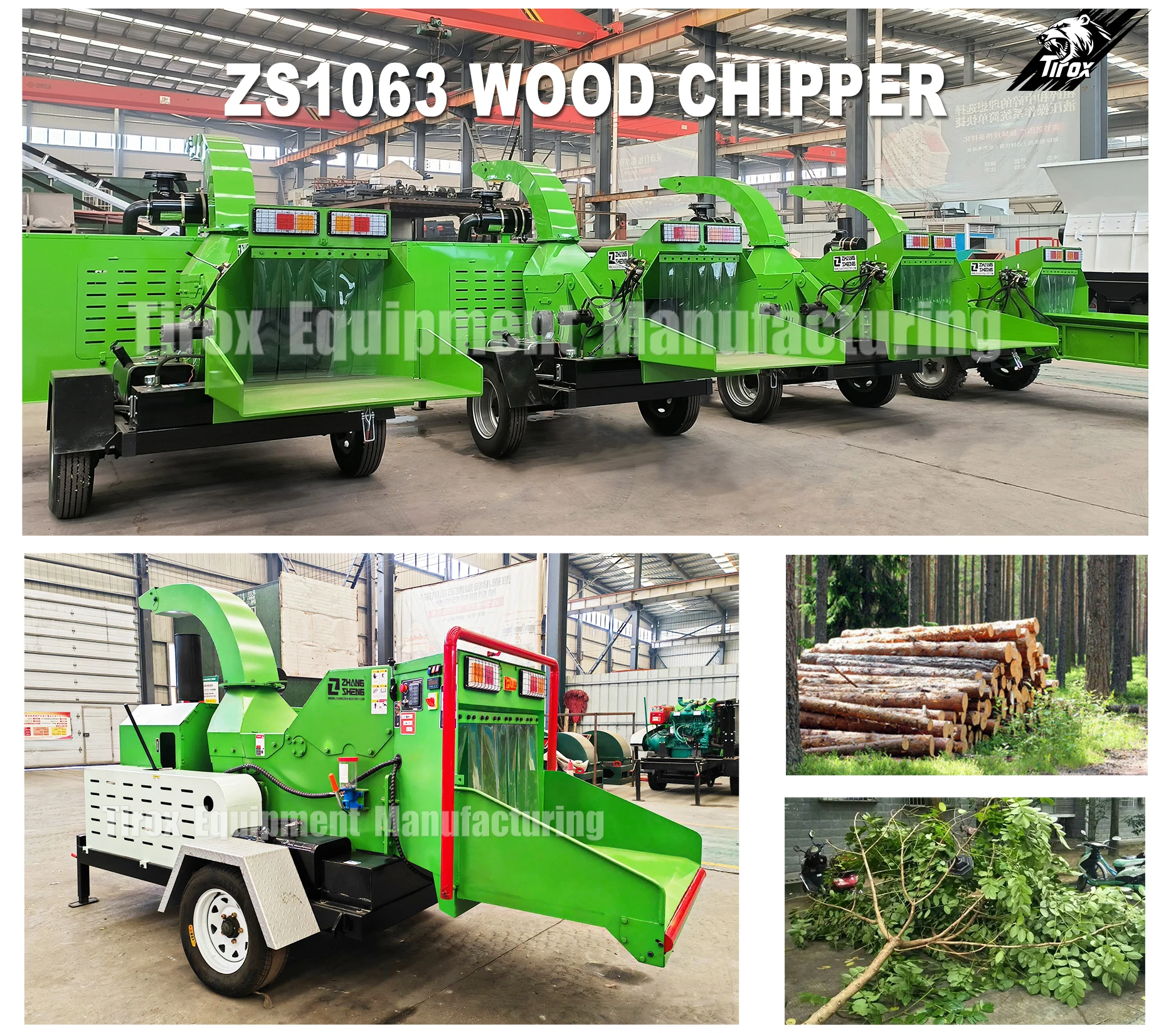 Wood Chipper Diesel Forest Machine Wooden Chipper Woods Cutting Machine ...