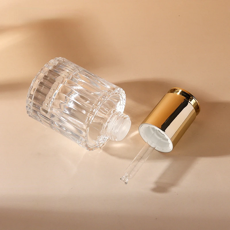Luxury Fancy 30ml Pump Dropper Bottle Thick Bottom Essence Essential ...