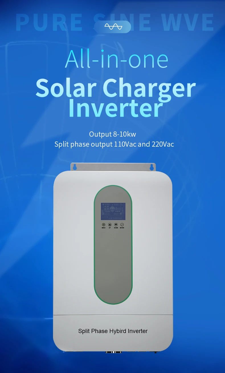 8kw 10kva 10kw Split Phase Hybrid Solar Inverter 120/240vac Lithium Ion ...