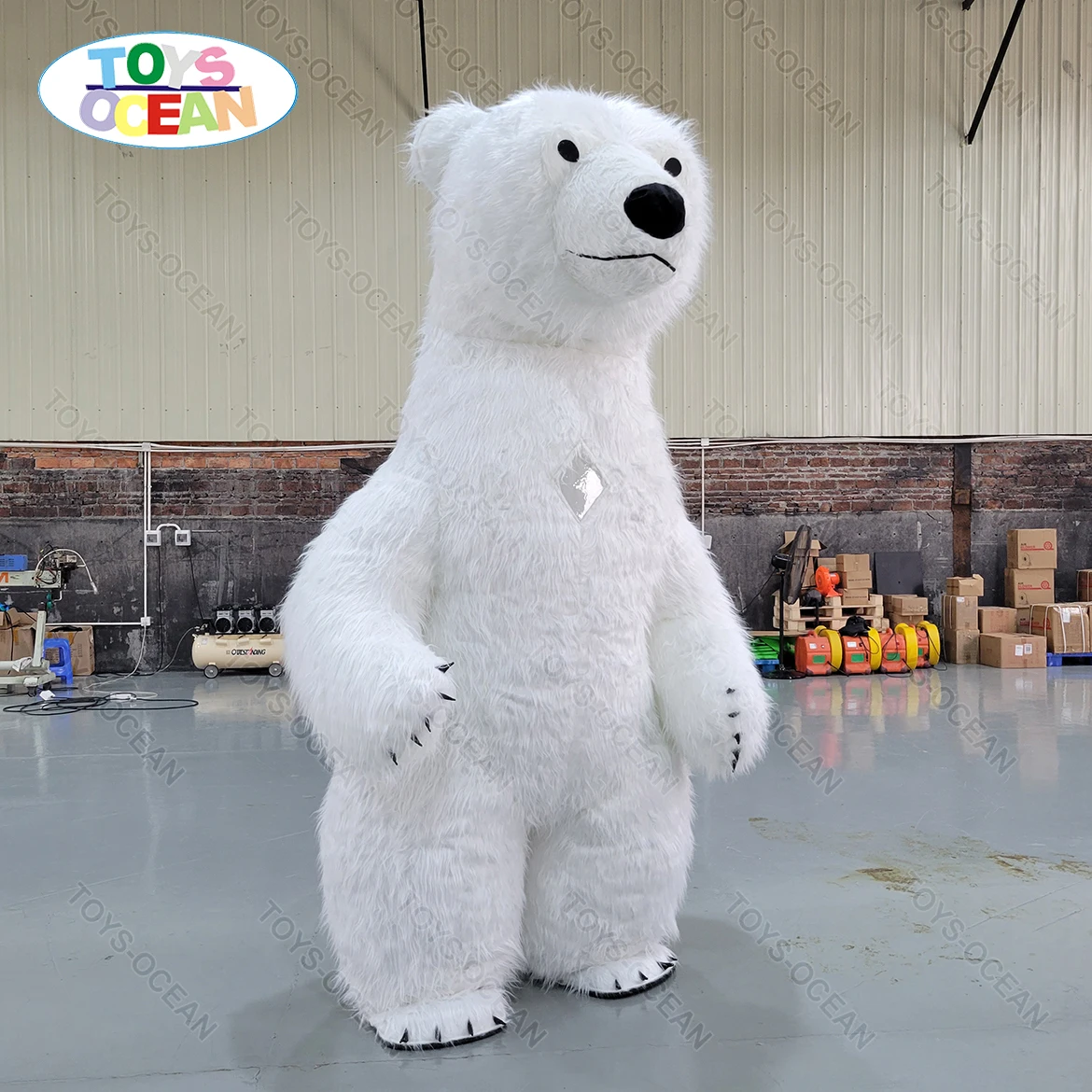 Inflatable Furry Polar Bear Mascot - Perfect for Sea Shipping
